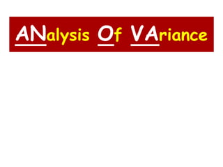 Analysis of Variance , Definition , Steps to calculate. | PPT