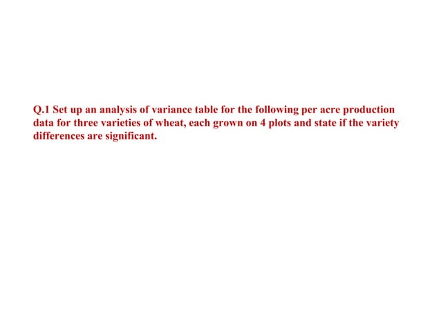 Analysis of Variance , Definition , Steps to calculate. | PPT