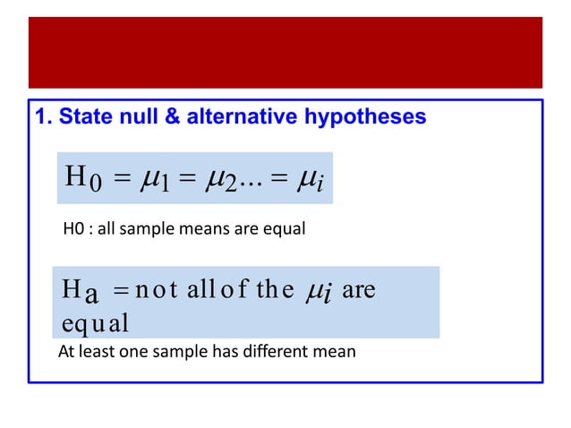 Analysis of Variance , Definition , Steps to calculate. | PPT