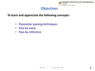 L25-L26-Parameter passing techniques.pptx | Programming Languages | Computing