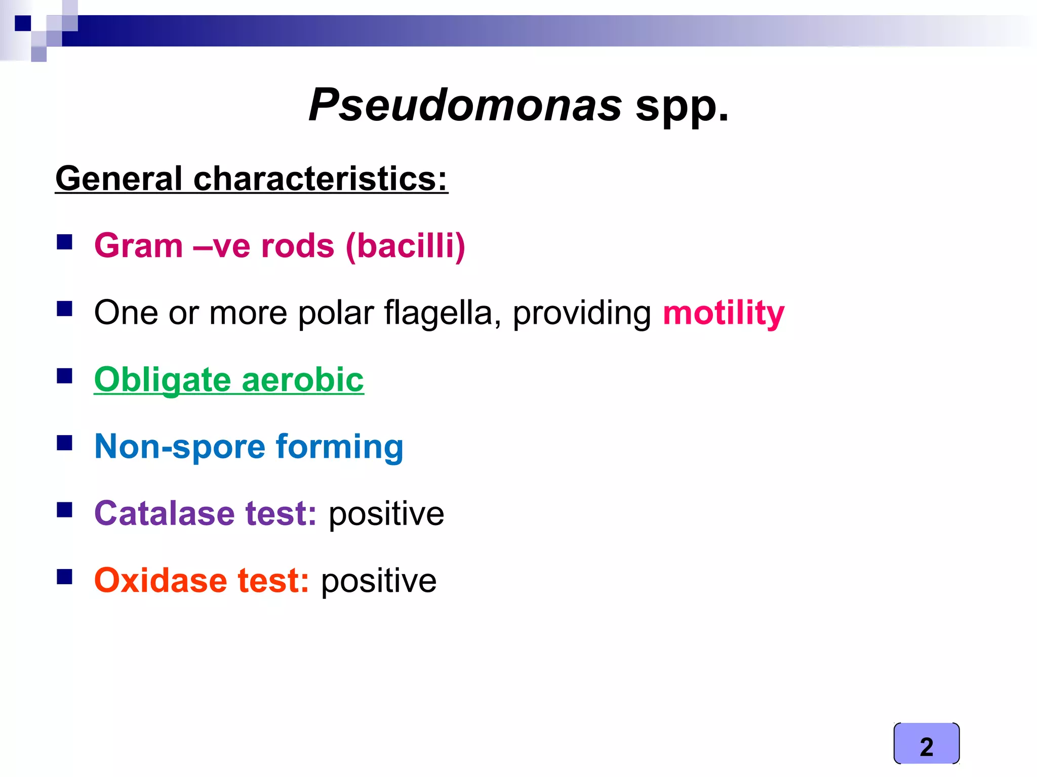 Medical Microbiology Laboratory (Pseudomonas spp.) | PDF