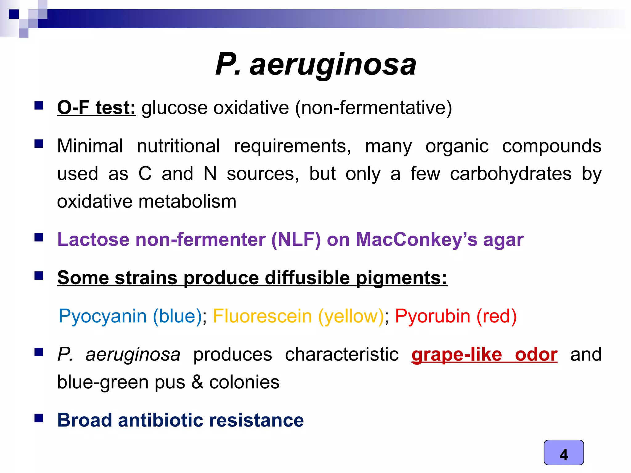 Medical Microbiology Laboratory (Pseudomonas spp.) | PDF