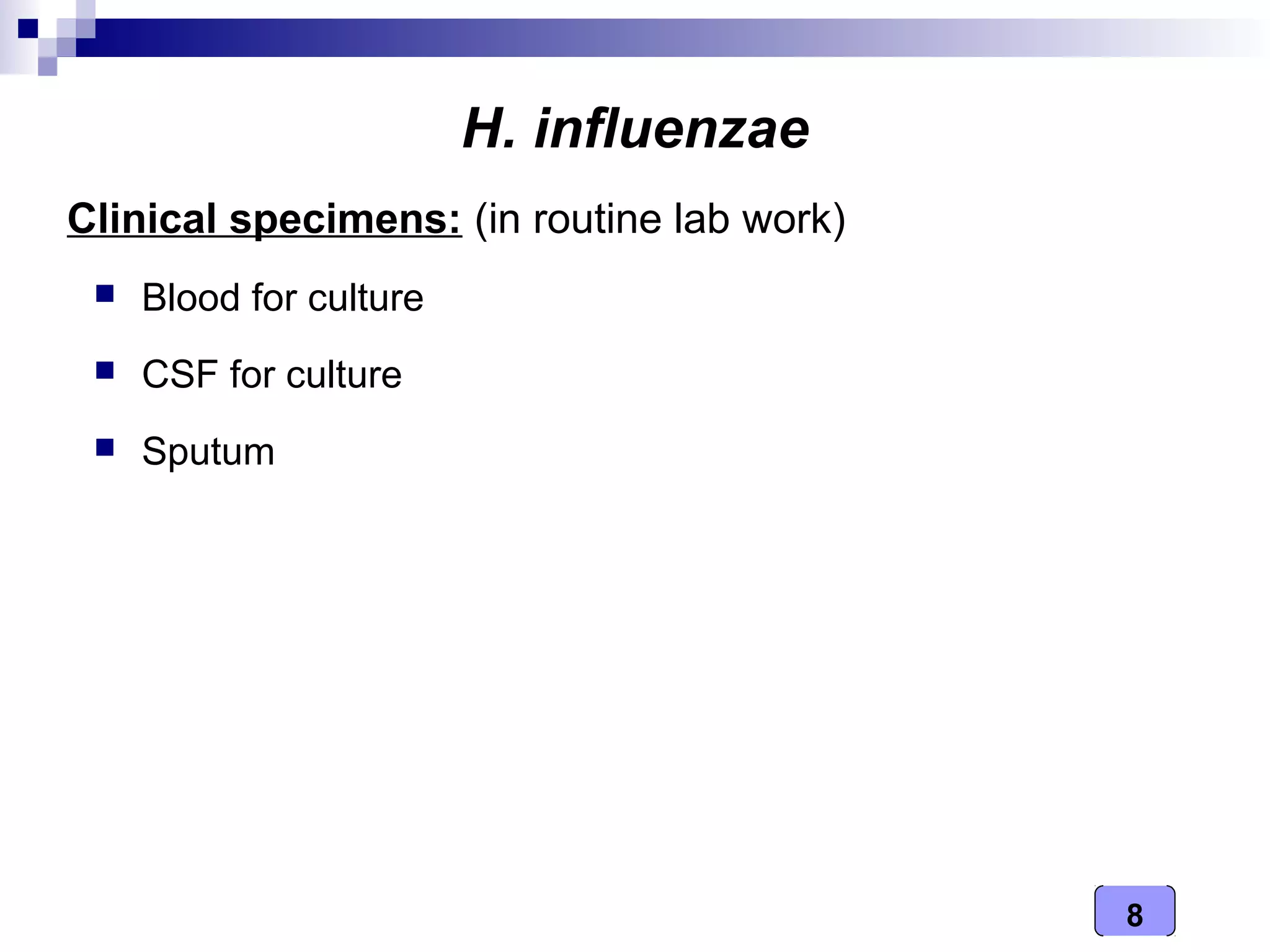 L27 - Medical Microbiology Laboratory (Haemophilus spp.) | PDF