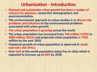 Urbanization concept and problems in the world | PPT