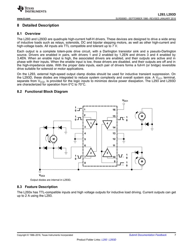 Datasheet IC L293 | PDF