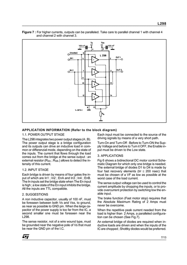 L298n dATA sHEET | PDF | Computer Peripherals | Computing