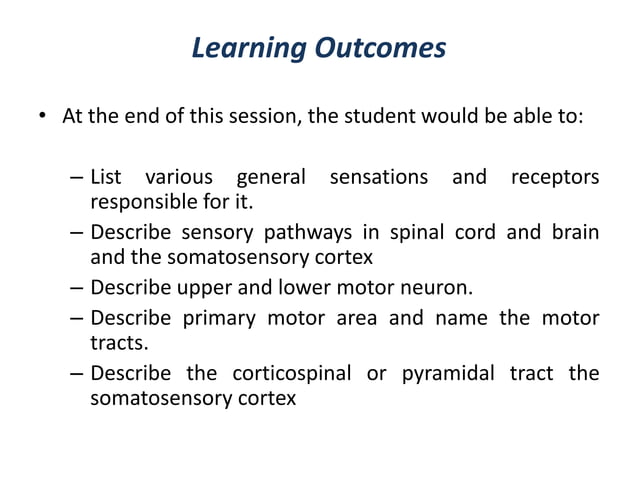Sensory and motor pathways | PPTX | Brain and Nervous System Disorders ...