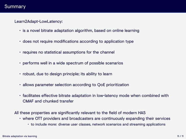 Online learning for low-latency streaming | PPT