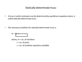 L 2 degree of redundancy of plane truss | PPT