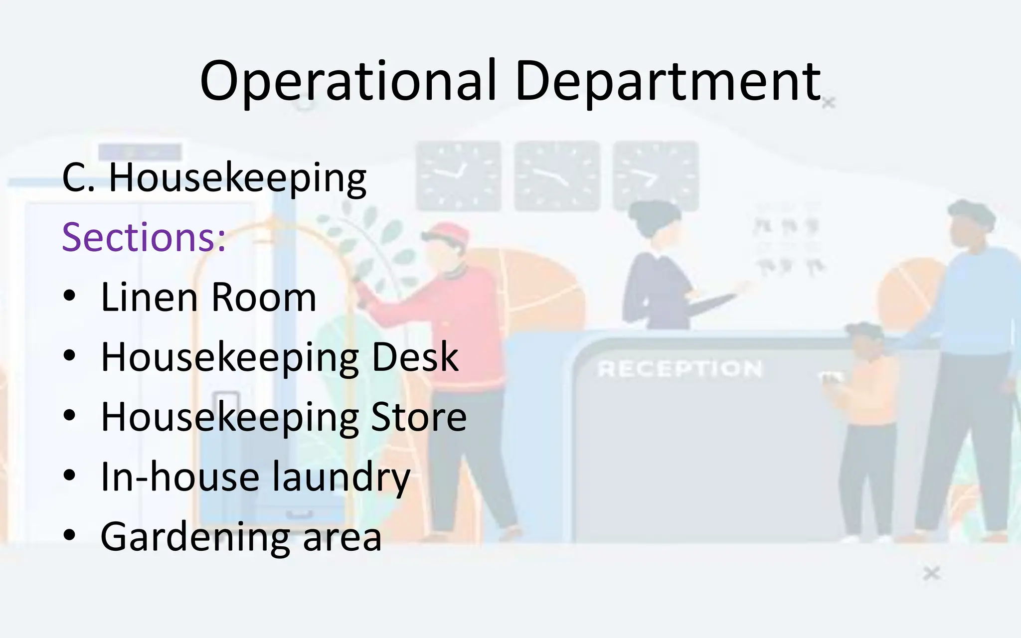 Departments in the Hotel / Hospitality Industry | PPTX