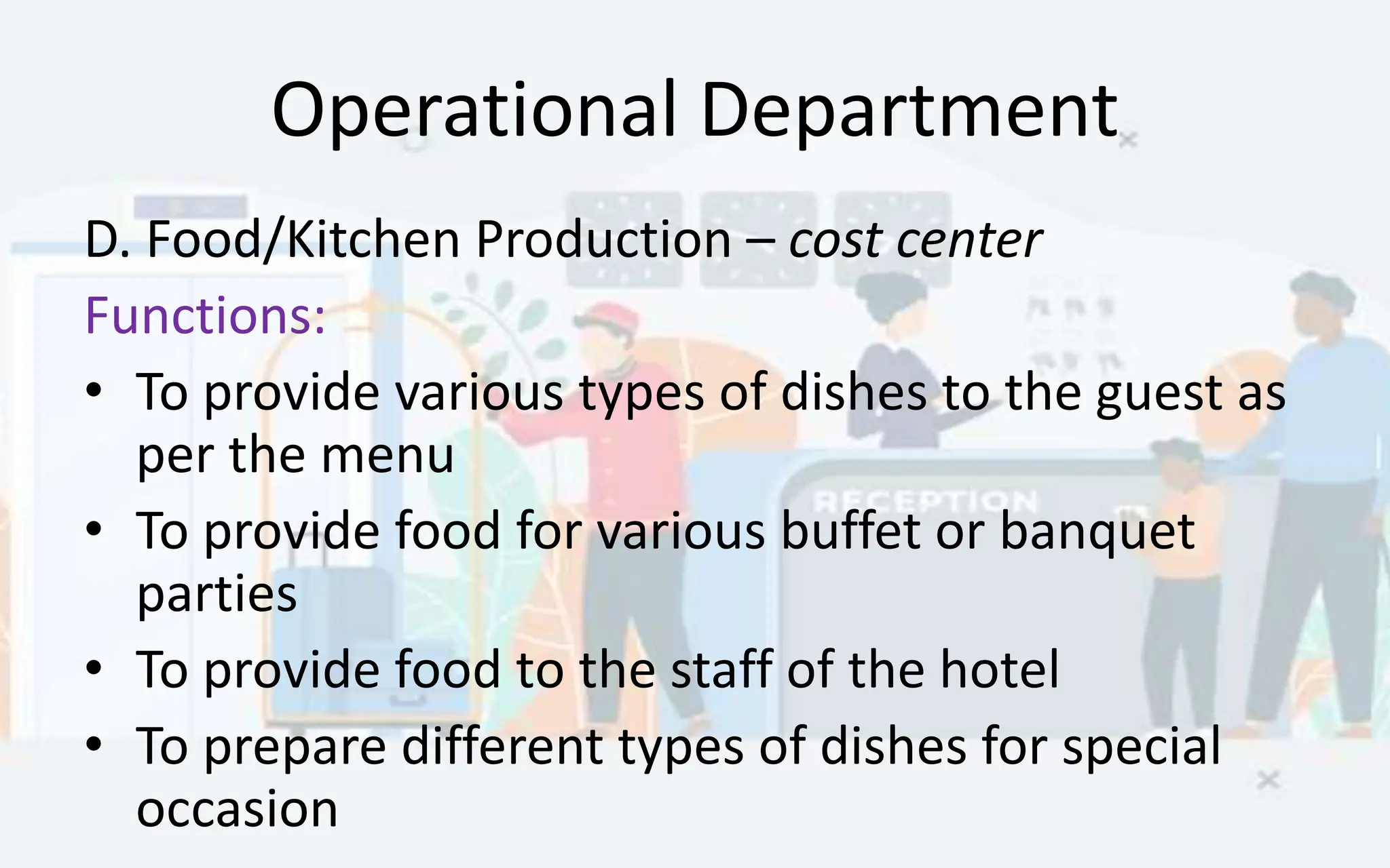 Departments in the Hotel / Hospitality Industry | PPTX