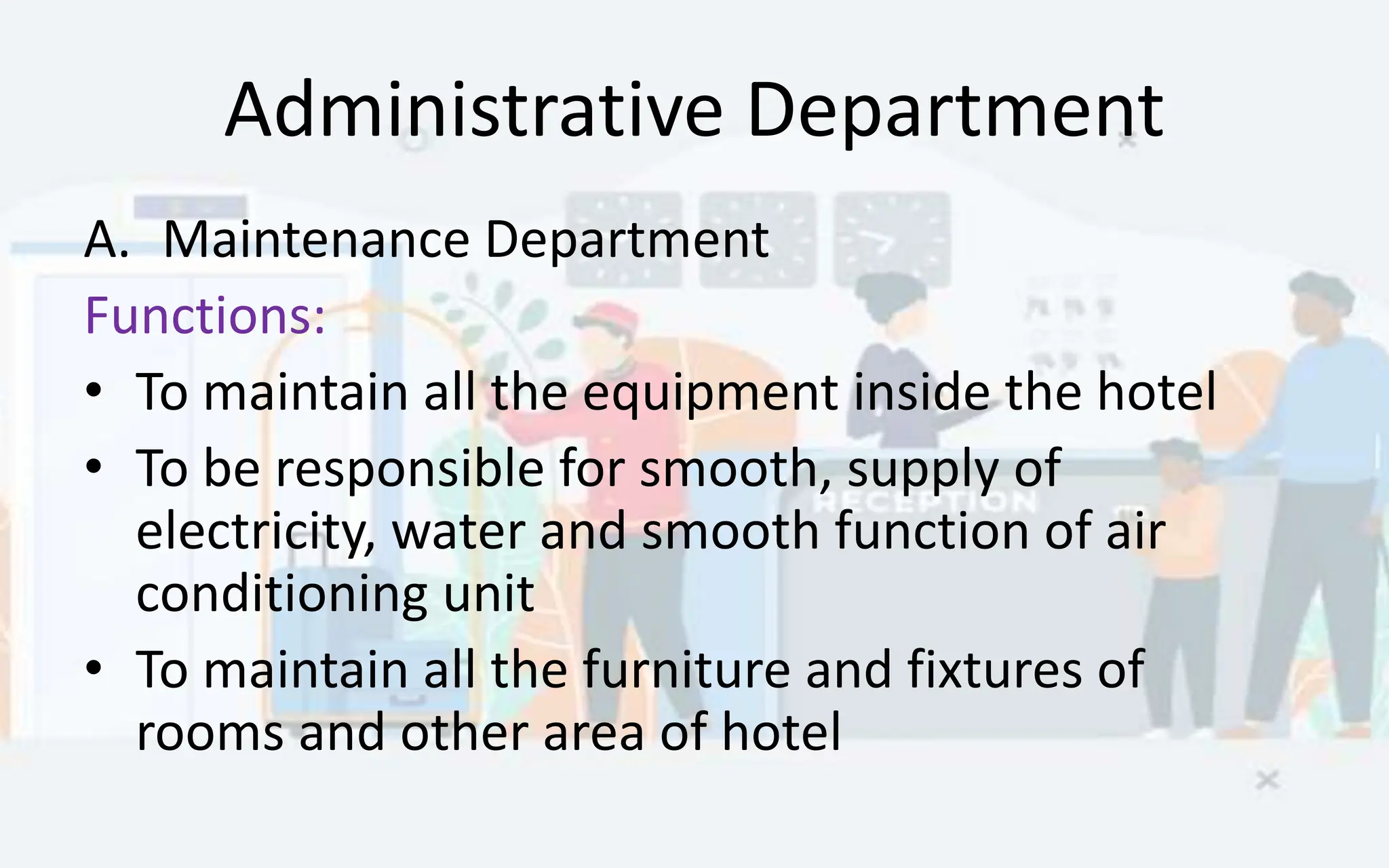 Departments in the Hotel / Hospitality Industry | PPTX