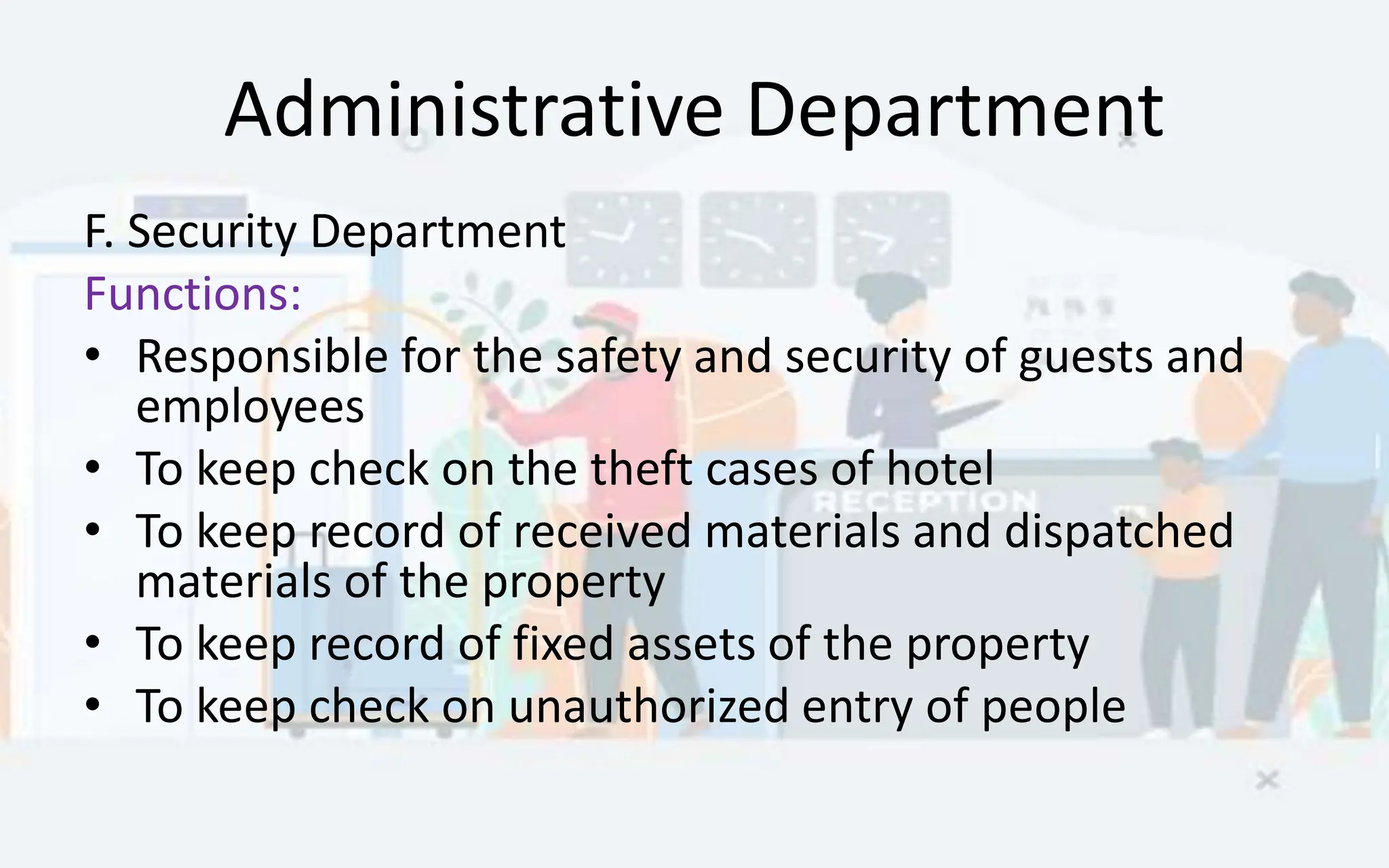 Departments in the Hotel / Hospitality Industry | PPTX