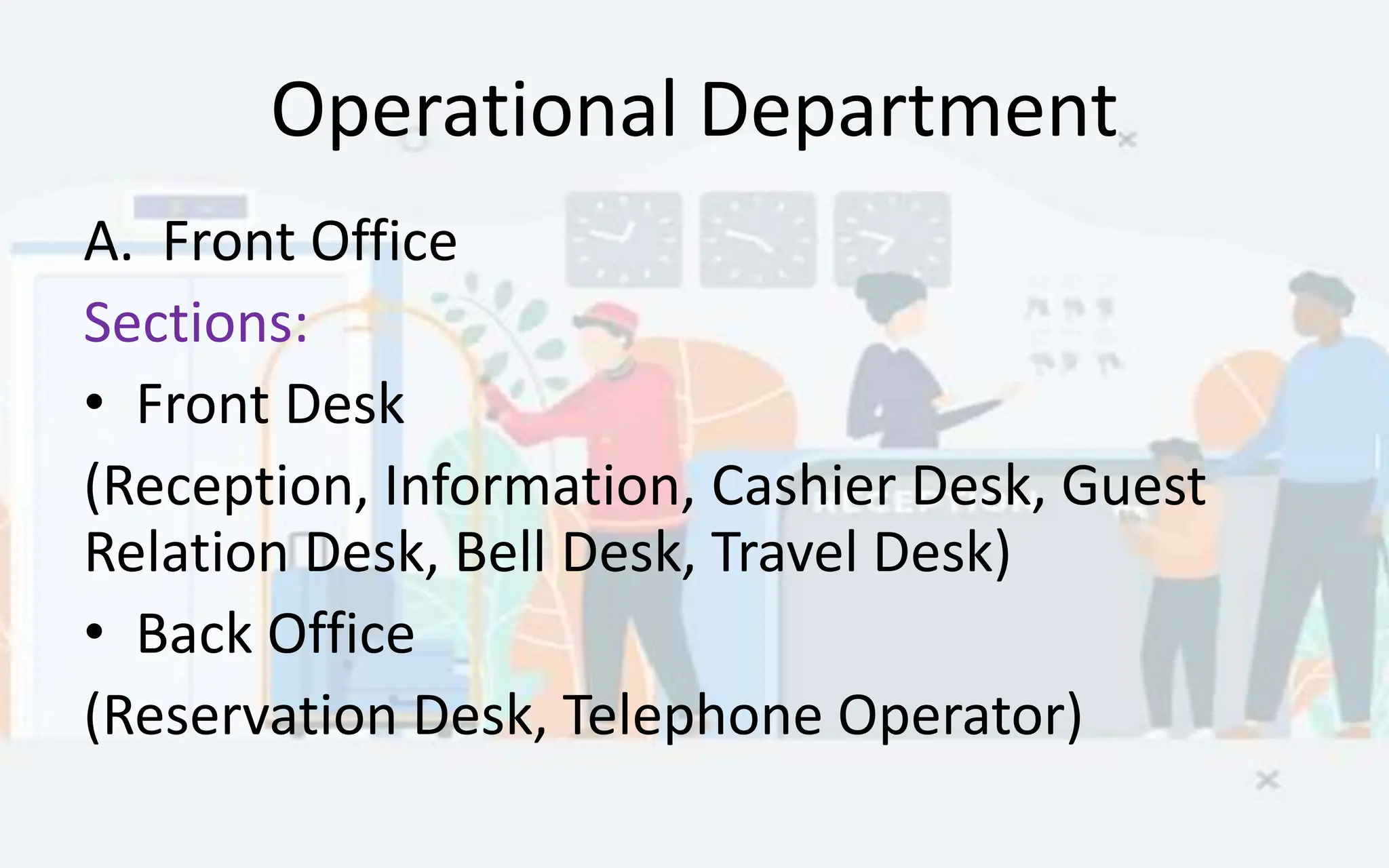 Departments in the Hotel / Hospitality Industry | PPTX