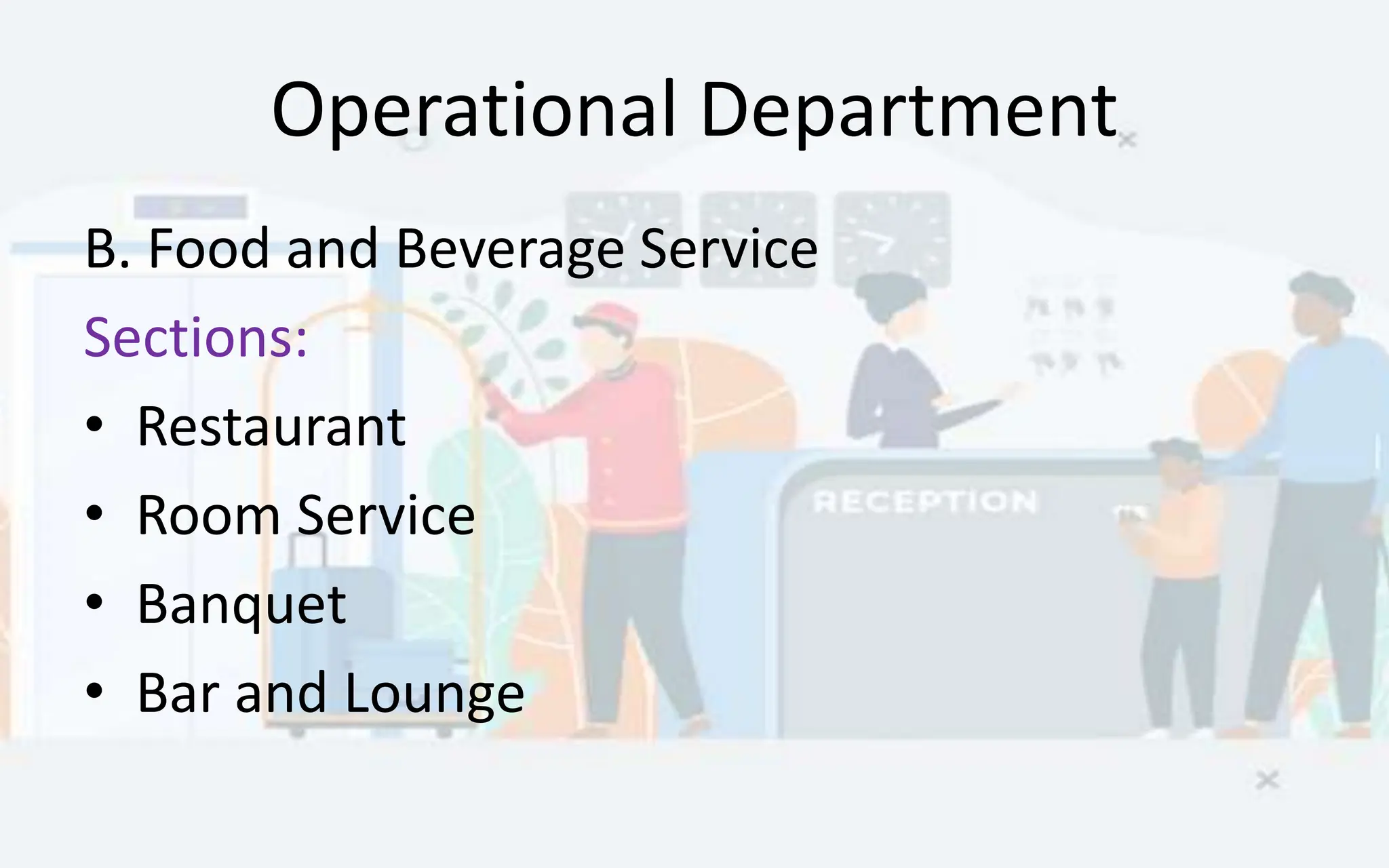 Departments in the Hotel / Hospitality Industry | PPTX