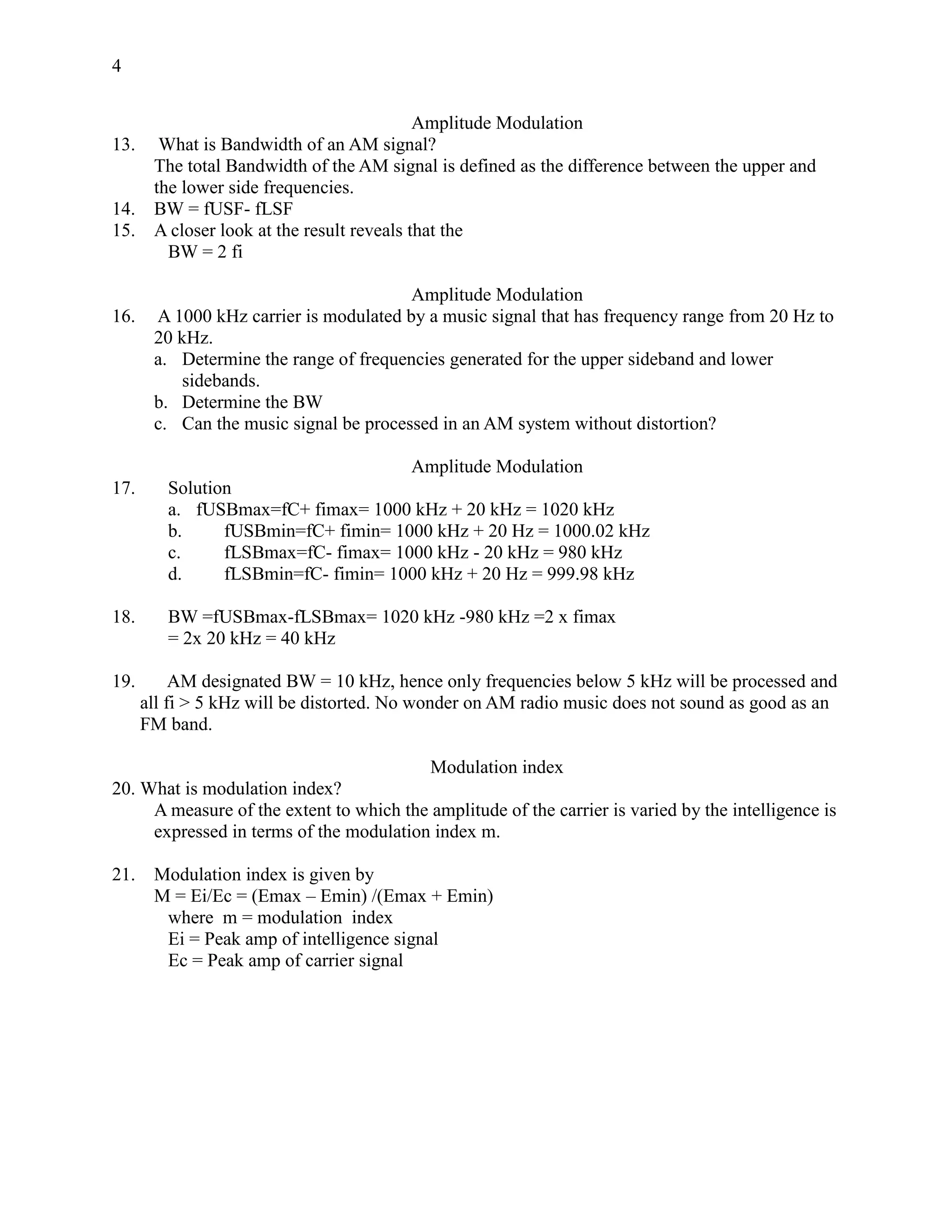 L2 fundamentals of amplitude modulation notes | PDF