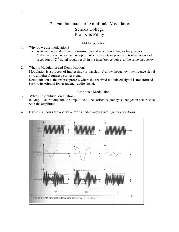 L2 fundamentals of amplitude modulation notes