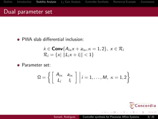 Controller synthesis for piecewise affine slab differential inclusions: A duality-based convex ...