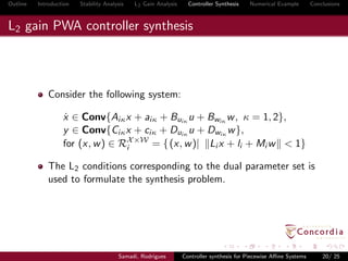 Controller synthesis for piecewise affine slab differential inclusions: A duality-based convex ...