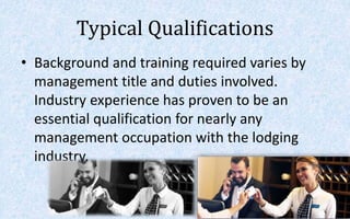 Qualifications of Hospitality Personnel / Hotel Management ...