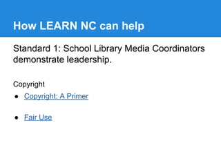 The 21st century library media program and the new North Carolina ...