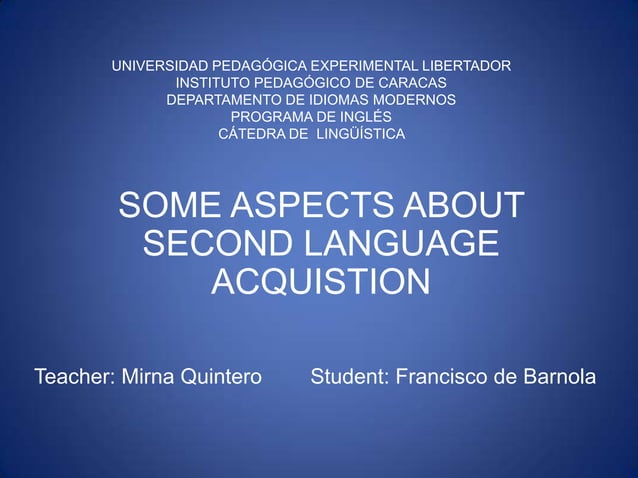 L2 language acquisition | PPTX