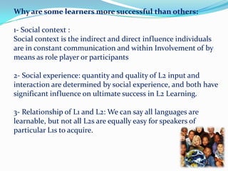 L2 learning and teaching | PPTX