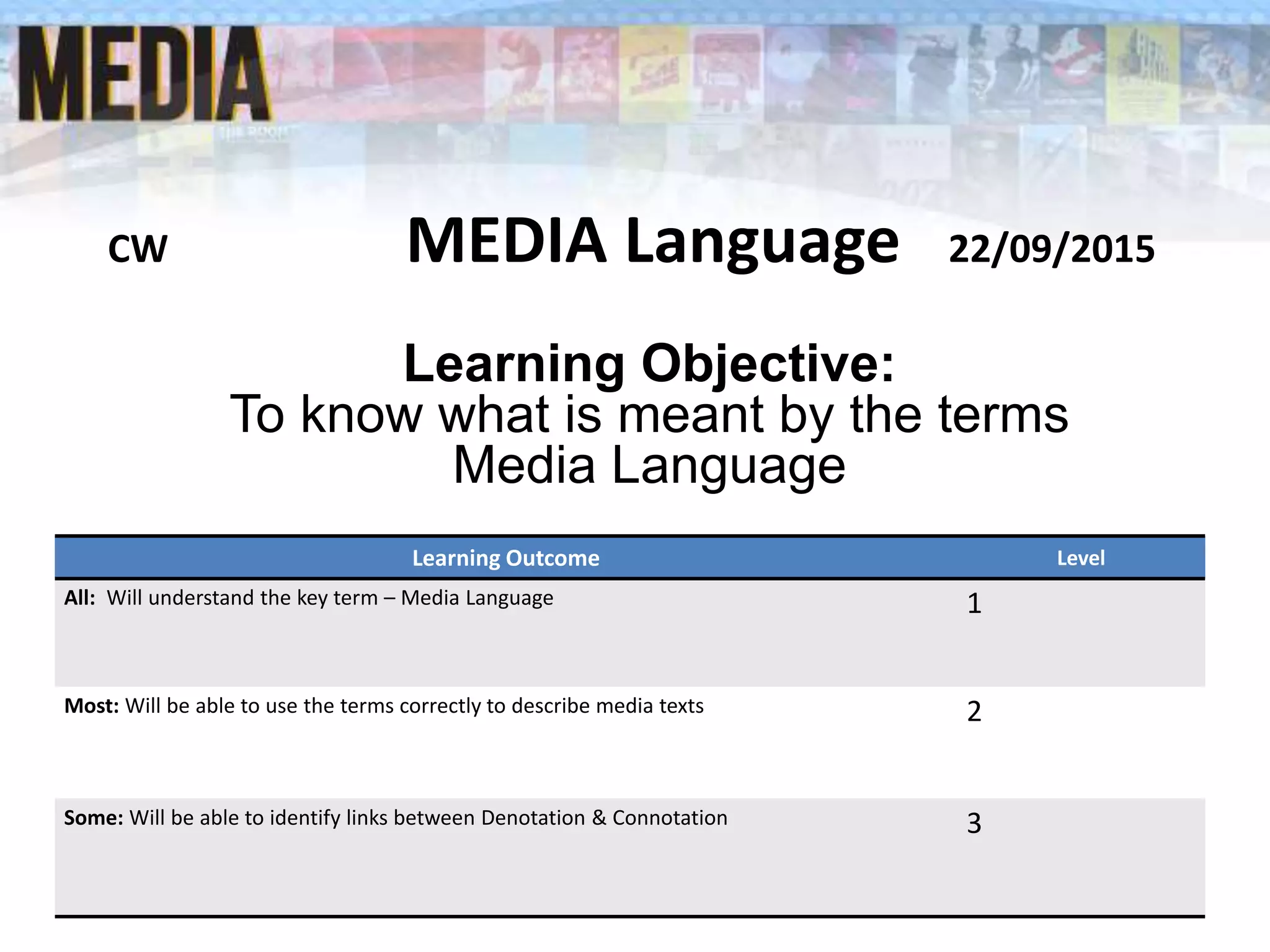 media language intro signs & codes | PPTX