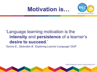 L2 motivation and learner autonomy | PPT