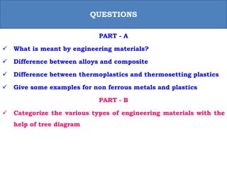 L2 overview of materials | PPTX | Chemistry | Science
