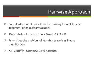 Learning to Rank - From pairwise approach to listwise | PPT
