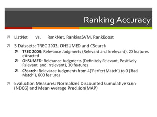 Learning to Rank - From pairwise approach to listwise | PPT