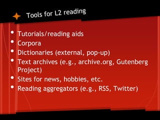 L2 reading and technology | PPT