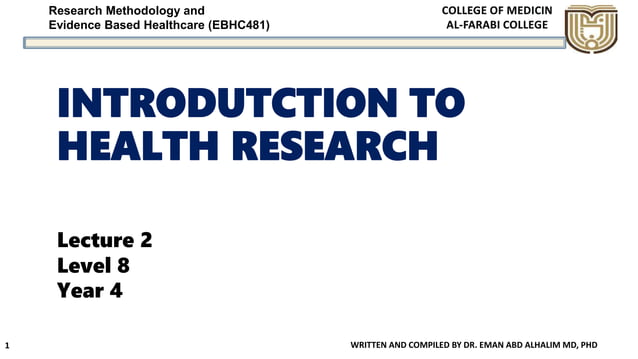 Introduction to Health Research | PPTX | Education