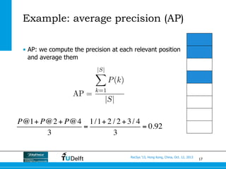 Learning to Rank for Recommender Systems - ACM RecSys 2013 tutorial | PPT