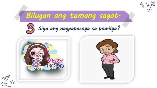 Aralin 2- Mga Tungkulin ng Bawat Kasapi ng Pamilya - Kinder .pptx