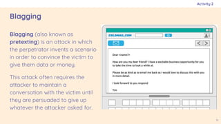 L2 Slides – Cyber security- social engineering year 9. | PPTX