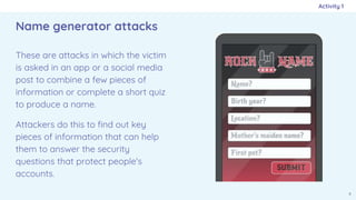 L2 Slides – Cyber security- social engineering year 9. | PPTX