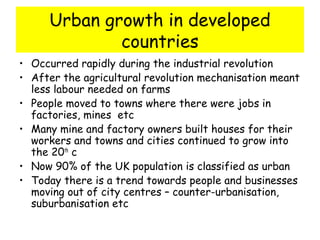L2 the causes of urbanisation | PPT