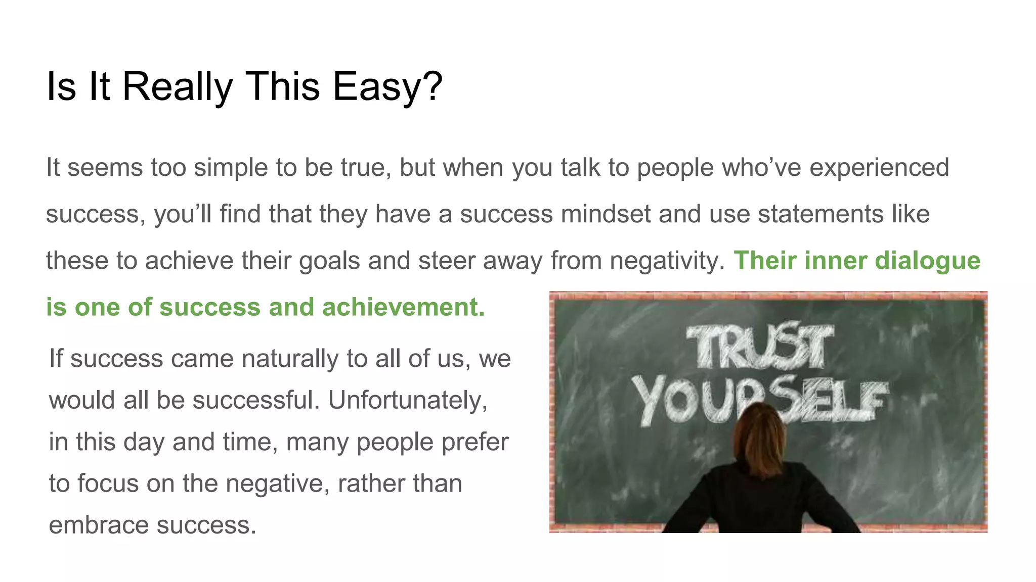Thinking Your Way to Success | PPT