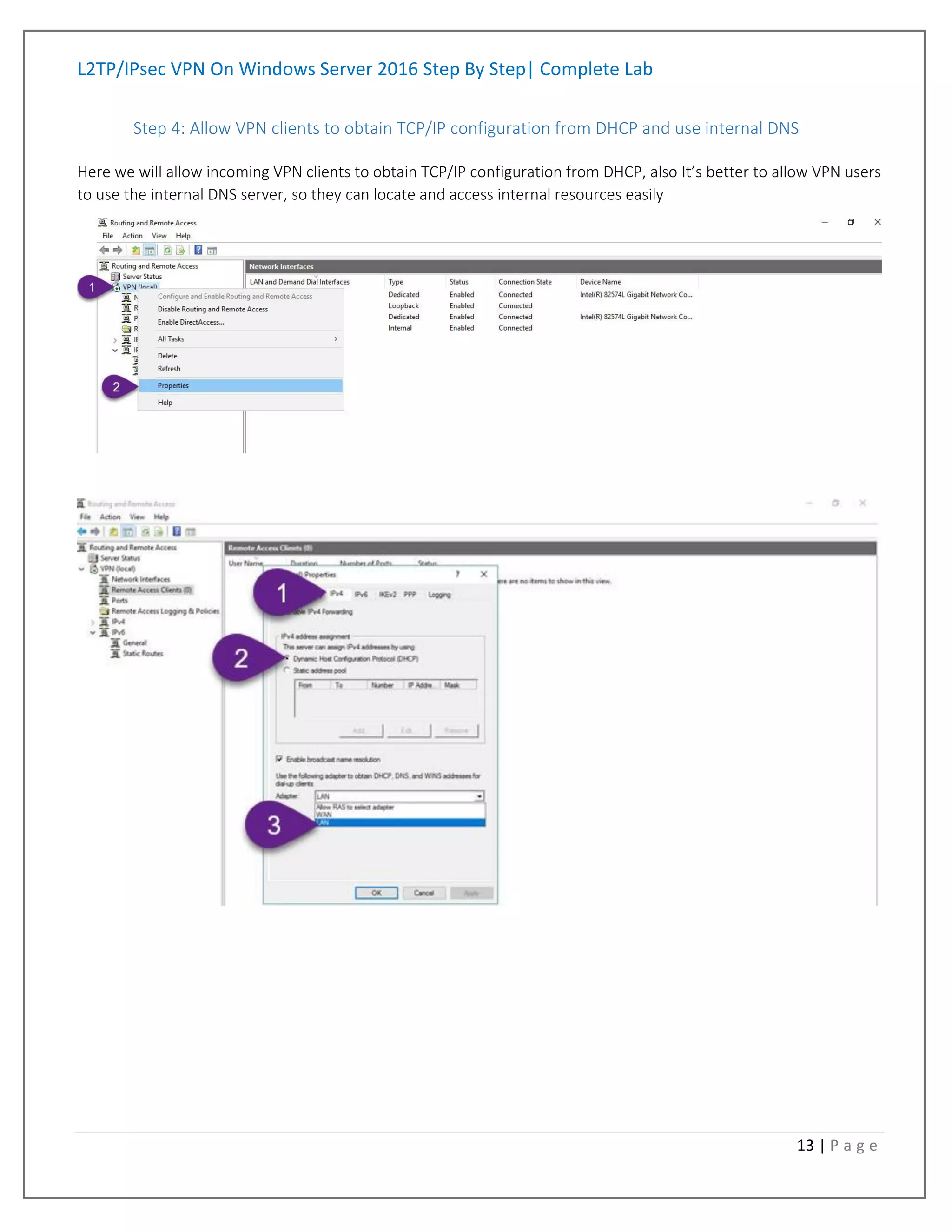 L2 tp i-psec vpn on windows server 2016 step by step | PDF