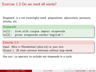 Intro to NLP. Lecture 2 | PDF