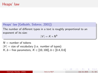 Intro to NLP. Lecture 2 | PDF