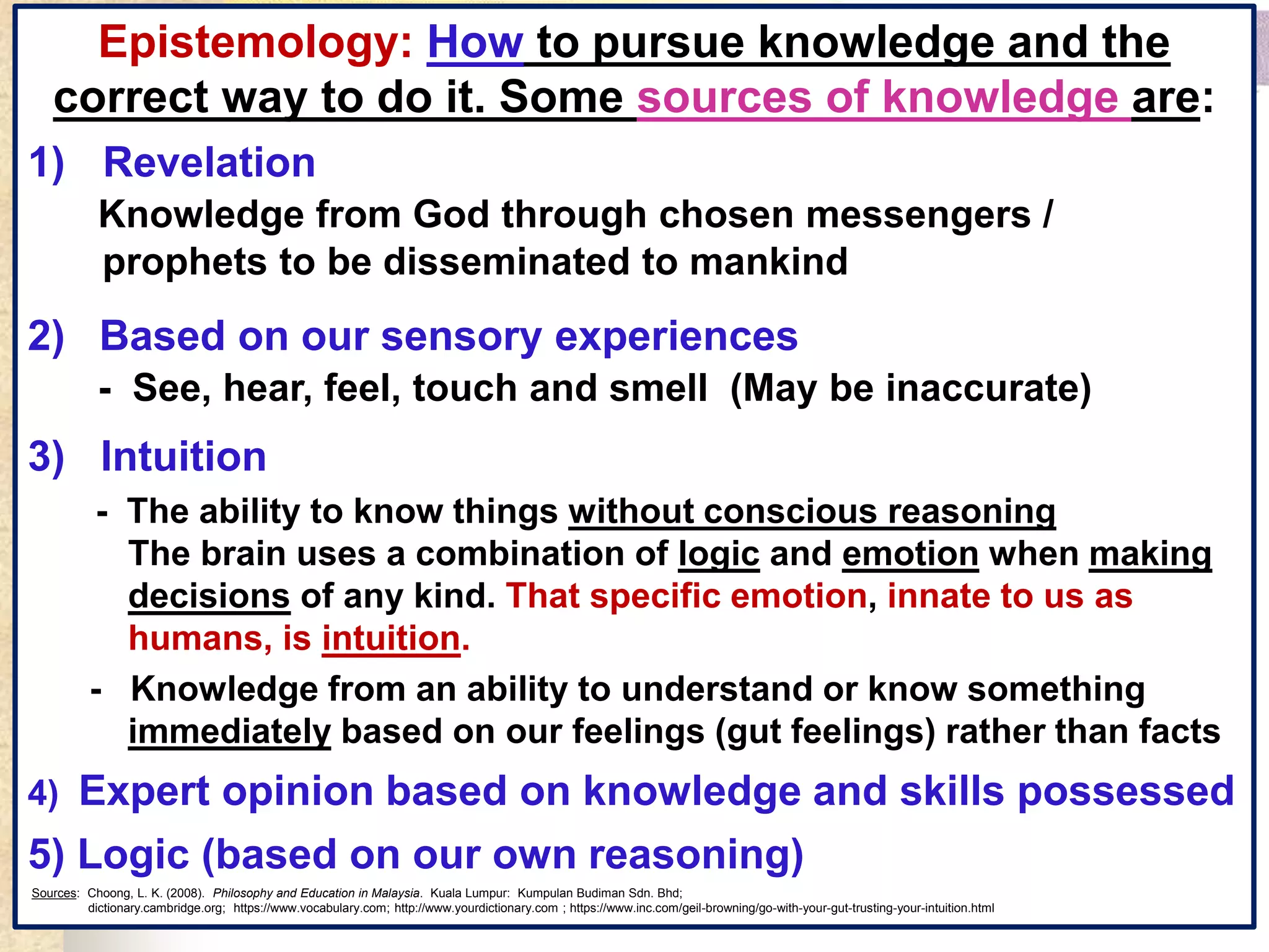 L2_Viewpoints of Islamic, Western and Eastern Philosophers on Knowledge ...