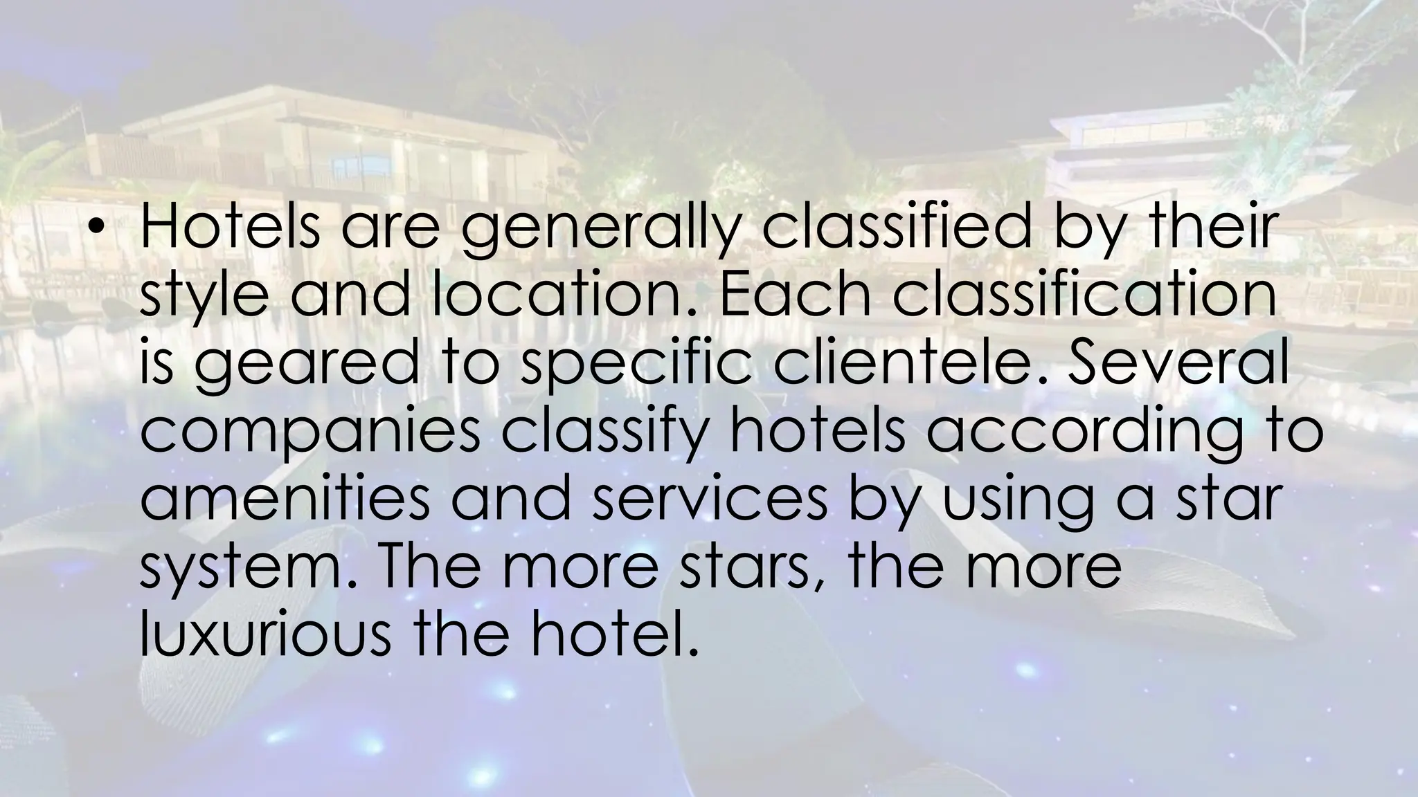 Hotel Classifications and Types of Restaurants | PDF