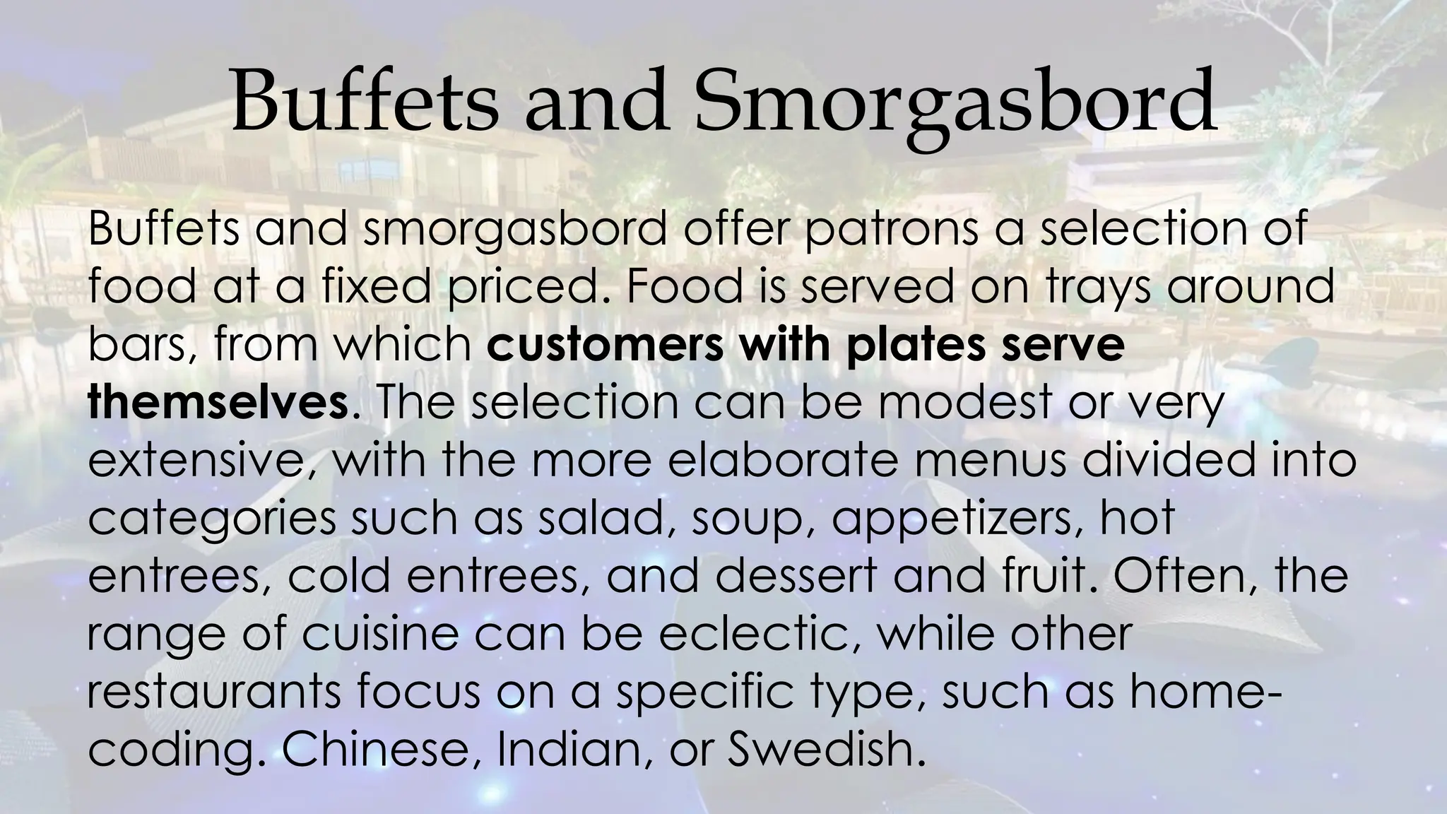Hotel Classifications and Types of Restaurants | PDF
