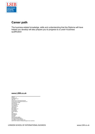 Diploma in Business and Management (Level - 3 : Credit - 120) | PDF ...