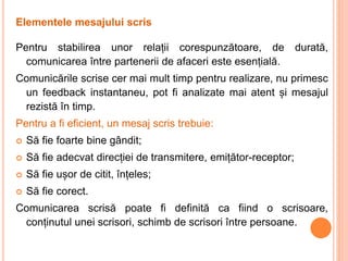 Comunicarea scrisa | PPT
