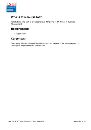 Level 3 Diploma in Business and Administration (6 months) | PDF