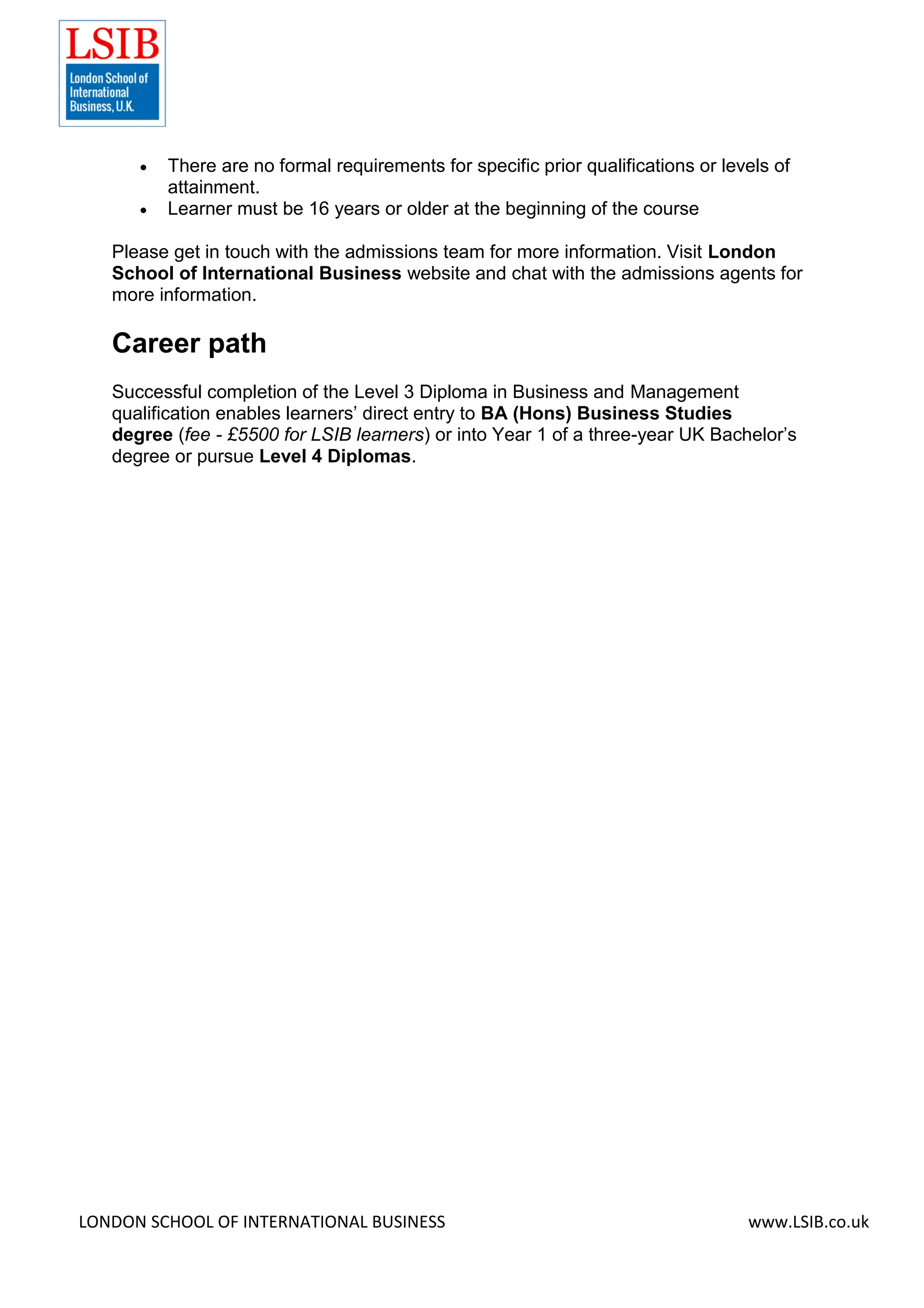 Level 3 Diploma in Business and Administration | PDF